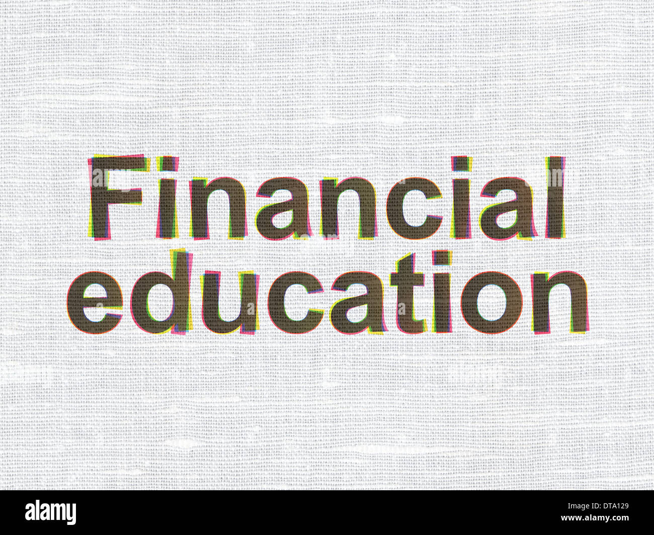 Financial Education on fabric texture background Stock Photo - Alamy