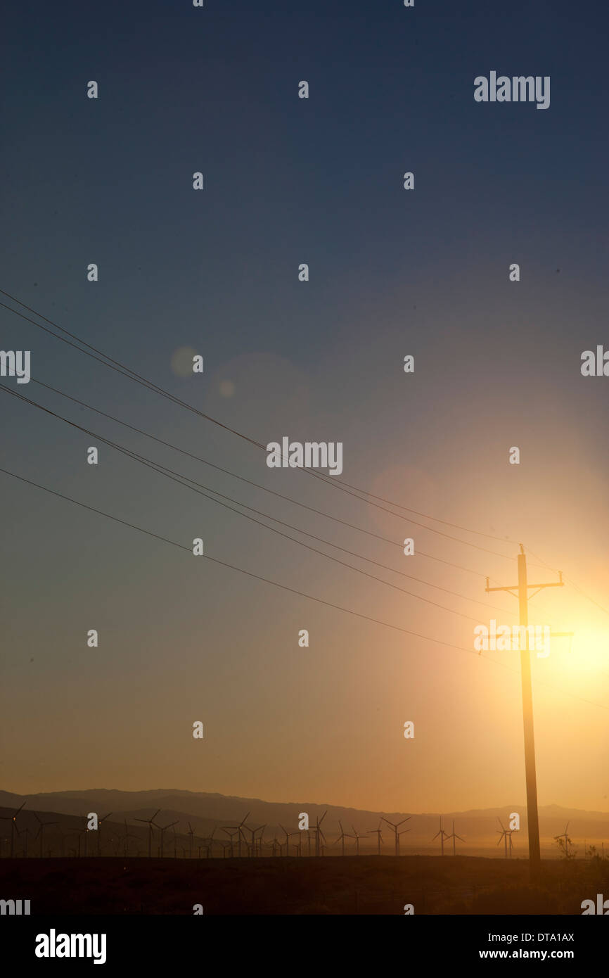 Wind turbines power poles hi-res stock photography and images - Alamy