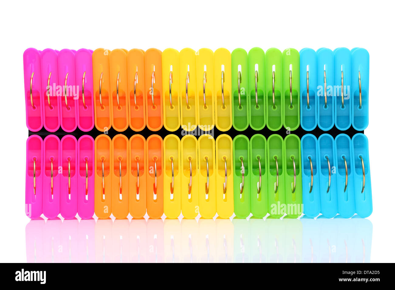 Colorful plastic clothespin on white background Stock Photo - Alamy