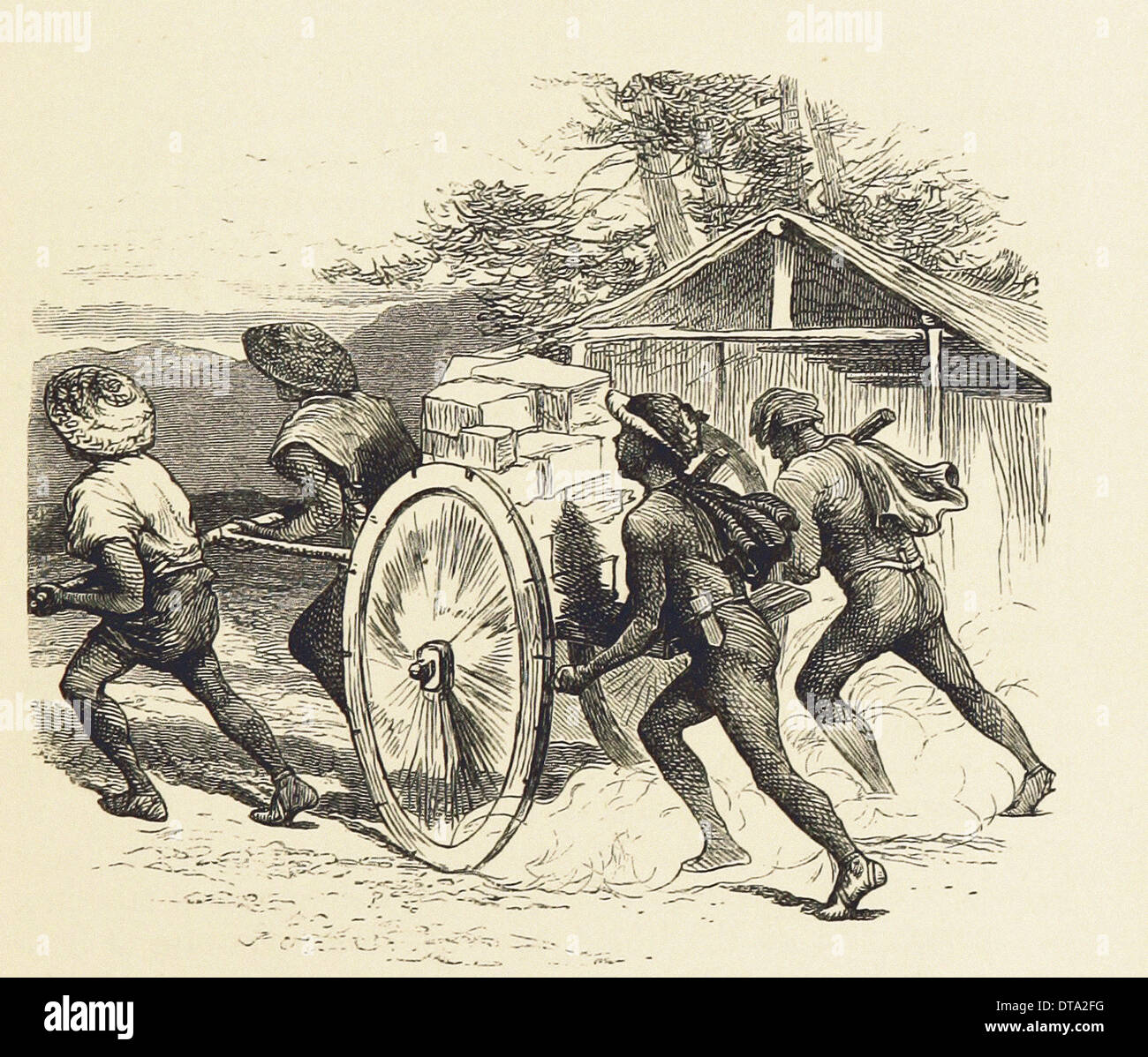 Japanese man cart british engraving xix th century hi-res stock ...