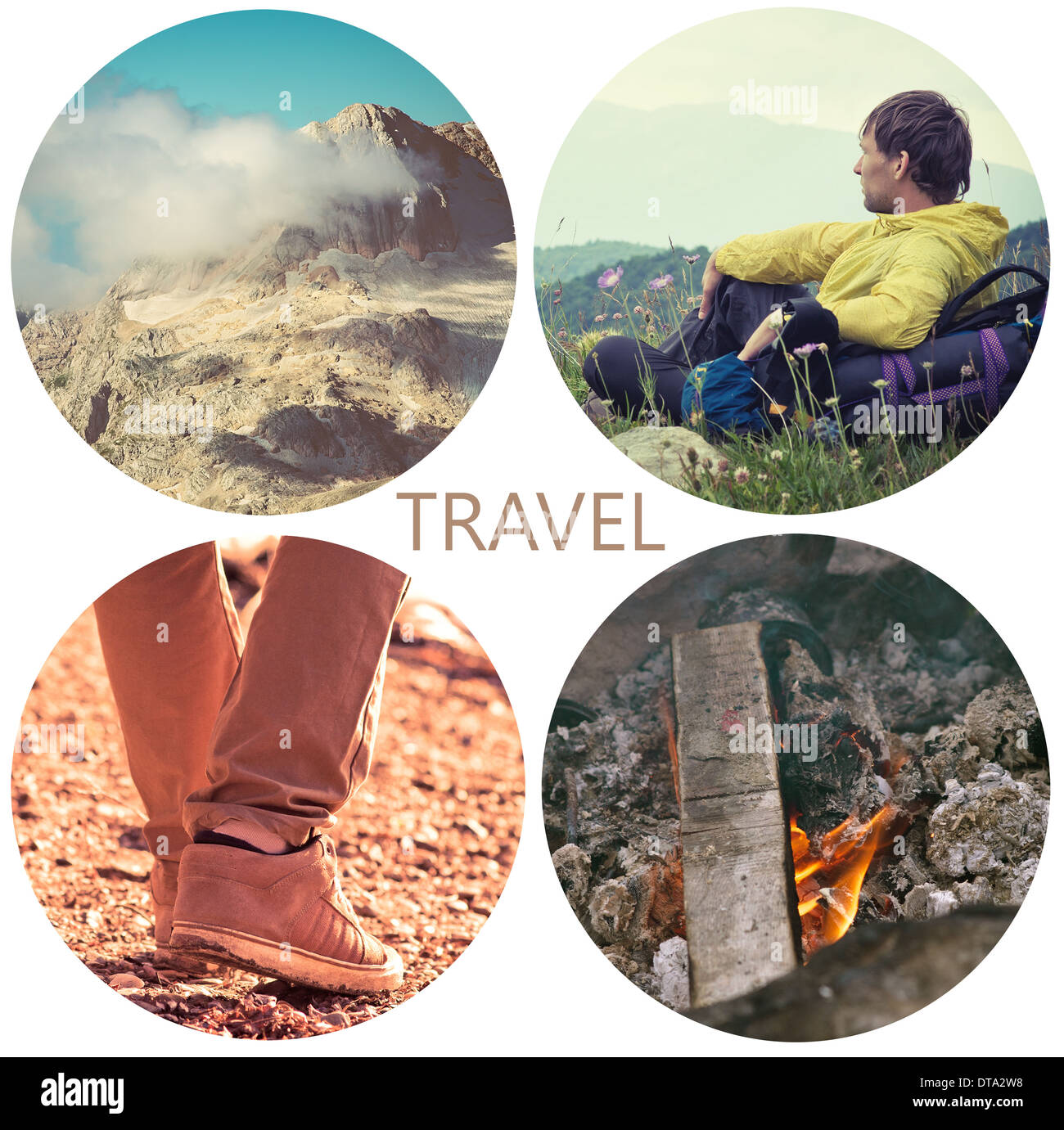 Travel lifestyle concept with mountains and people outdoor vacations ...