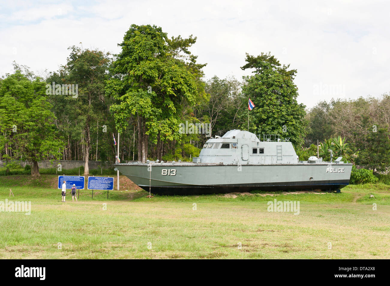 Police boat swept inland by the Tsunami of 26 December 2006, monument ...