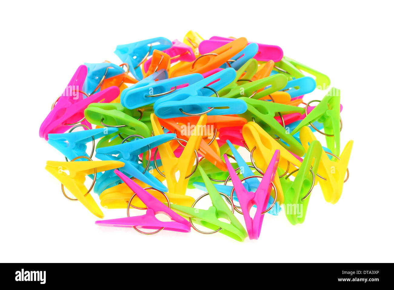 Different color clothespins Cut Out Stock Images & Pictures - Alamy