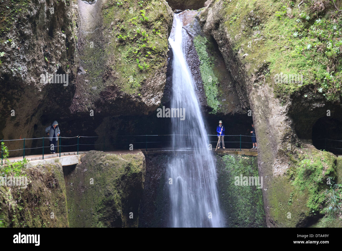 Waterfall on the Levada Nova, Madeira, near Ponta do Sol Stock Photo ...