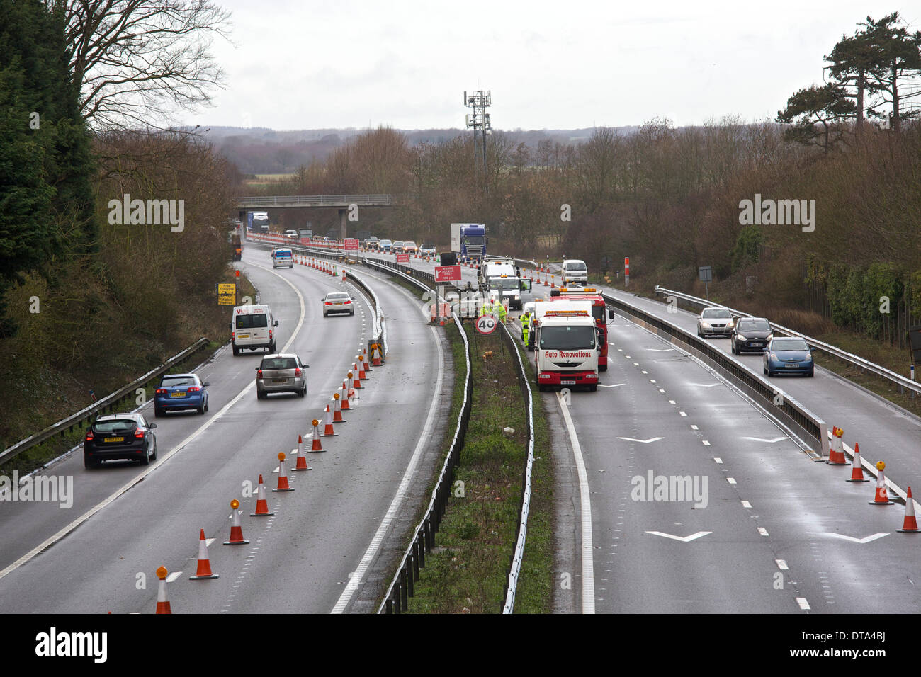 The M2 partially reopens as engineers still carry out emergency repairs ...