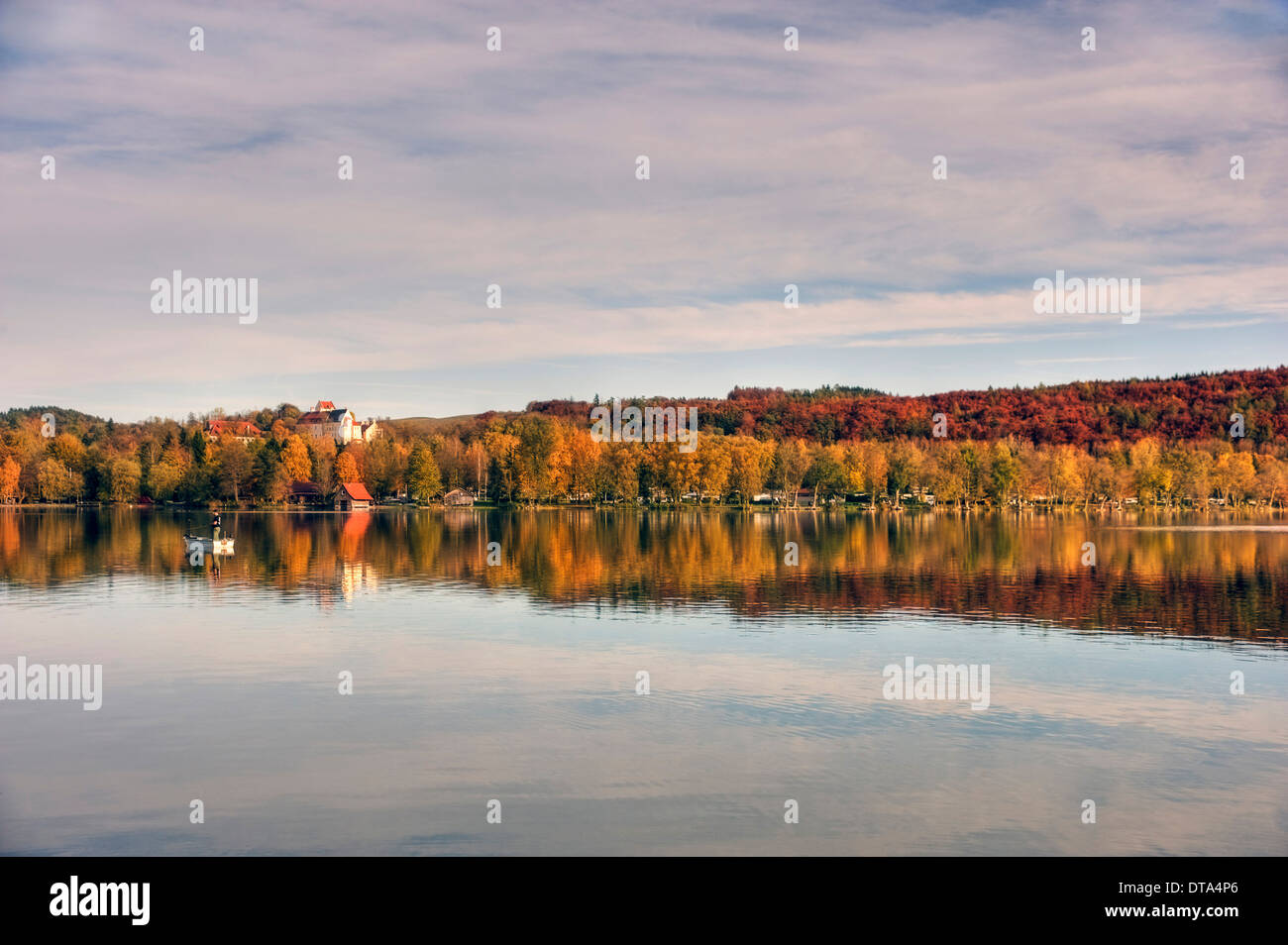 Pilsensee lake, Schloss Seefeld Castle at the rear, Seefeld ...