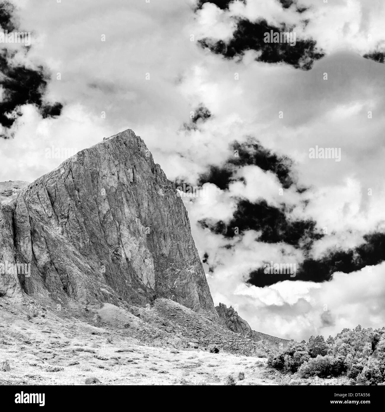 views of the cliffs of Mount Oshten, infrared photography Stock Photo ...