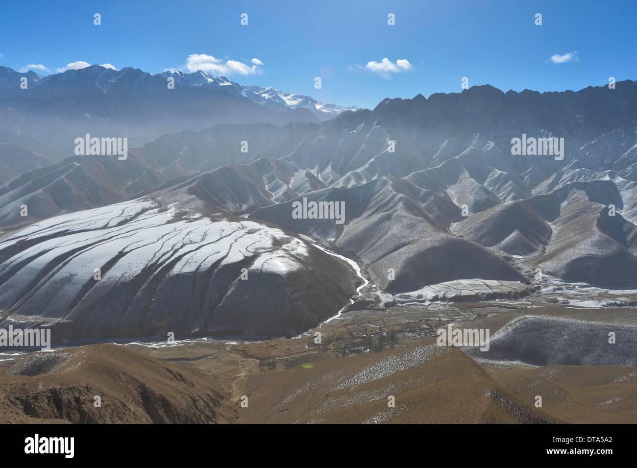 Yutian. 13th Feb, 2014. This bird eye view photo taken from a ...