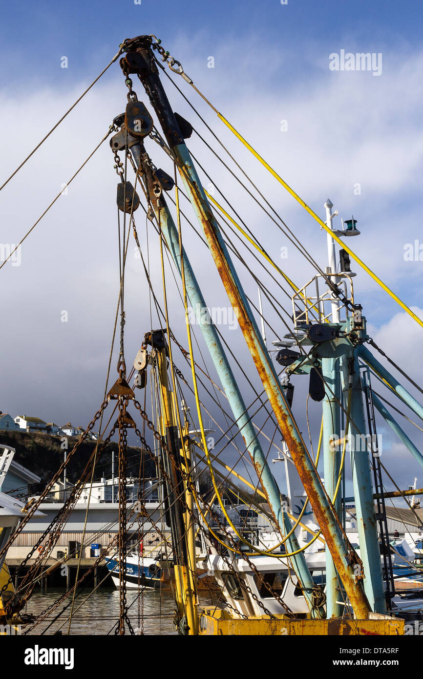 Brixham fishing fleet,Brixham,Torbay, old, deck, bow, cruise, rough ...