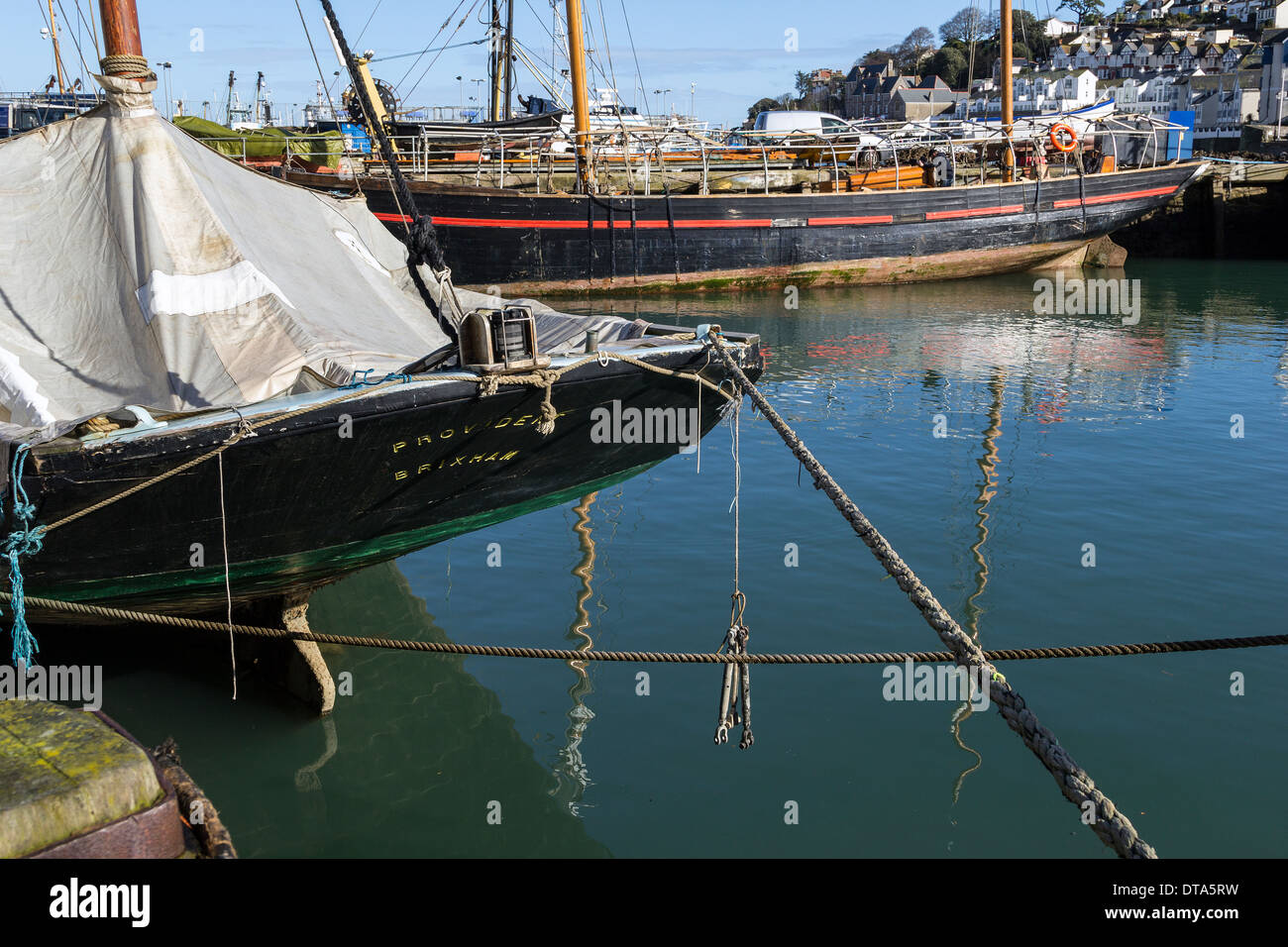 Brixham fishing fleet,Brixham,Torbay, old, deck, bow, cruise, rough ...