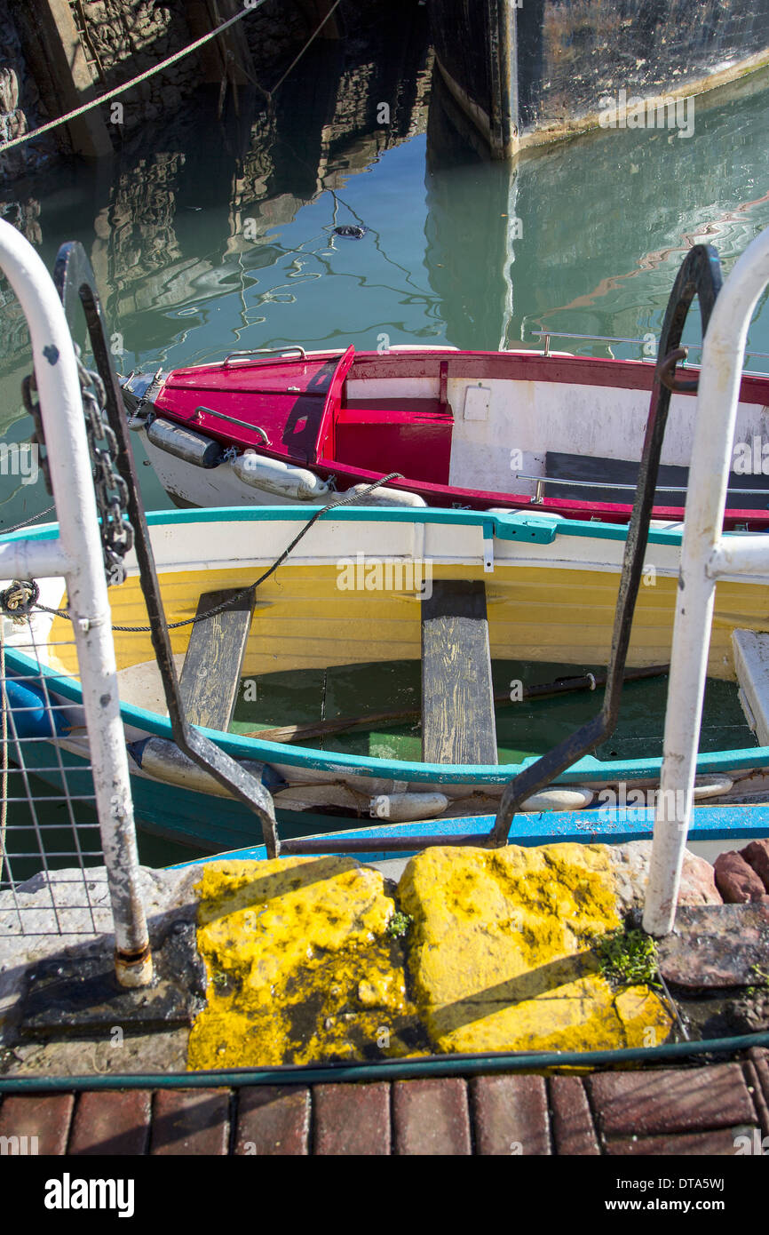 Brixham fishing fleet,Brixham,Torbay, old, deck, bow, cruise, rough ...