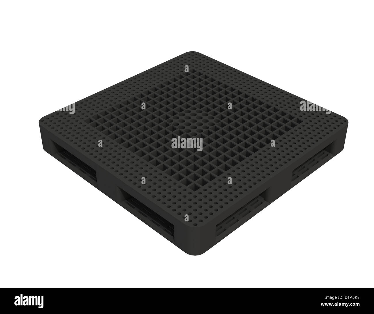 plastic pallet black color on white background Stock Photo - Alamy