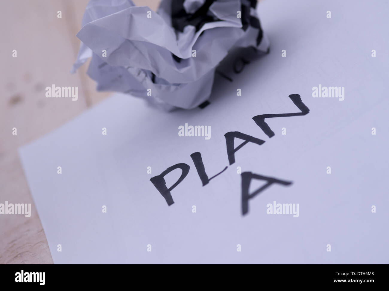 Still life image concept of a piece of paper with the words Plan A ...