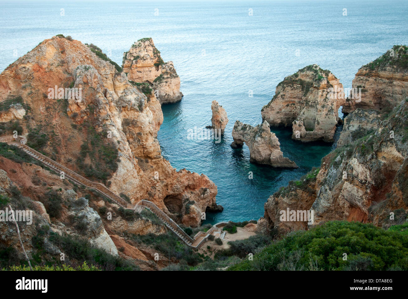 Ponta da Piedade grotto's in Lagos Portugal Stock Photo - Alamy