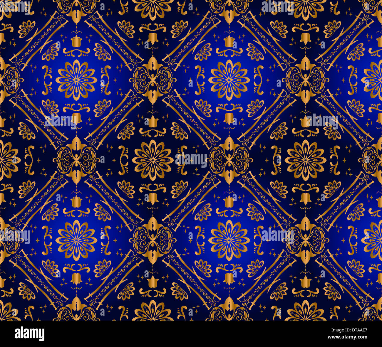 Retro blue wallpaper. Seamless. Vector illustration Stock Photo - Alamy