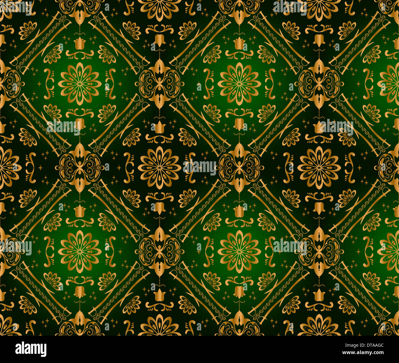 Retro green wallpaper. Seamless. Vector illustration Stock Photo - Alamy