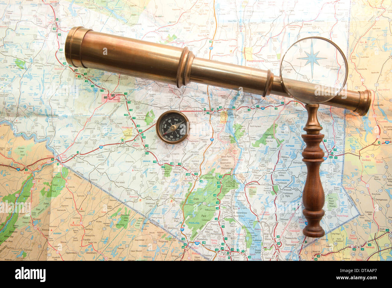 Antique compass map hi-res stock photography and images - Alamy
