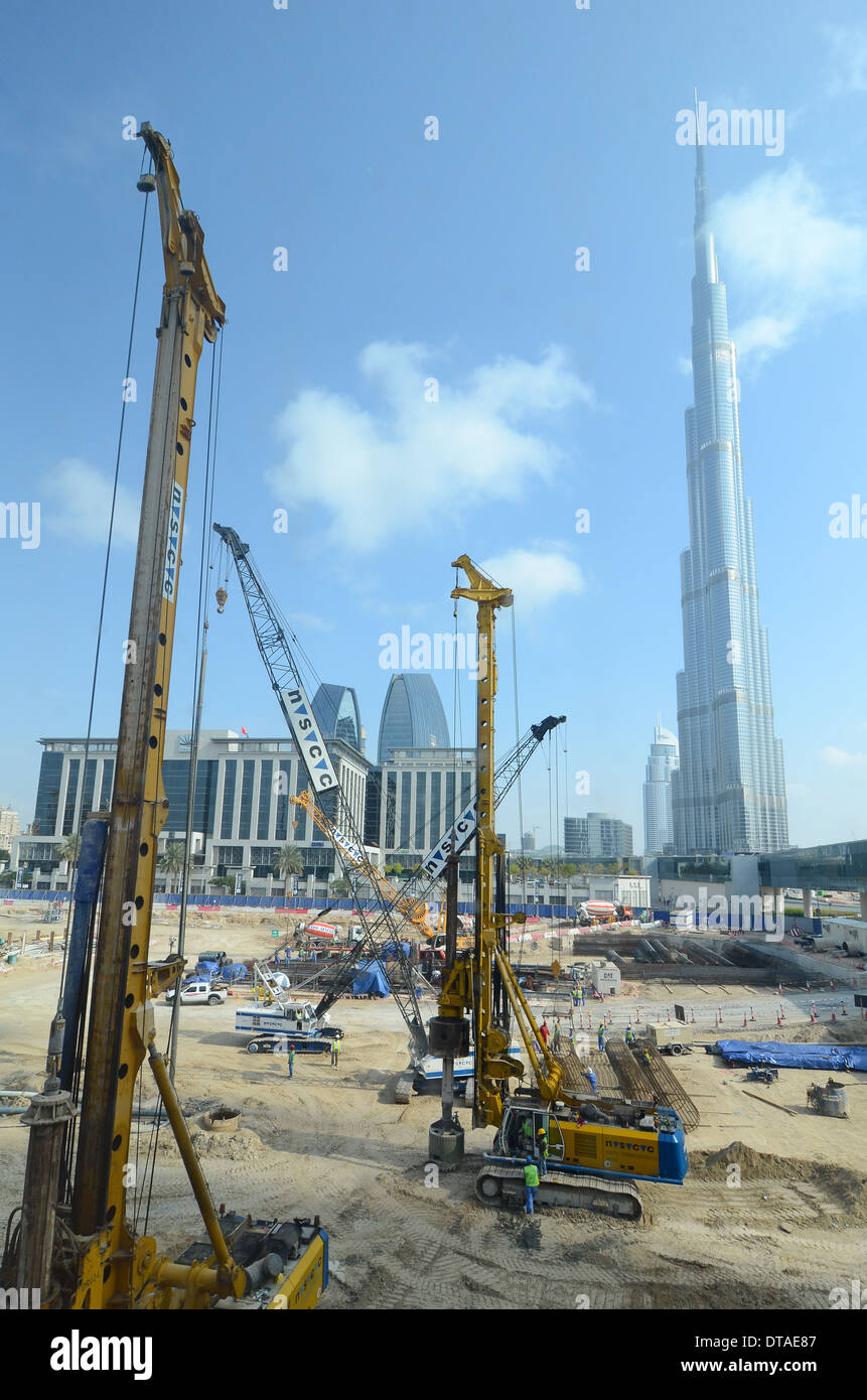 Construction work taking place close to the Burj Khalifa – the world's ...