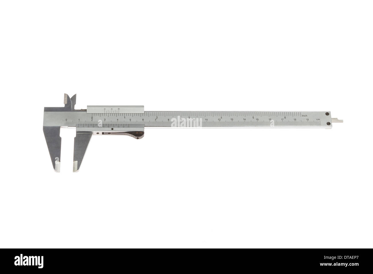Silver caliper isolated on white background Stock Photo - Alamy