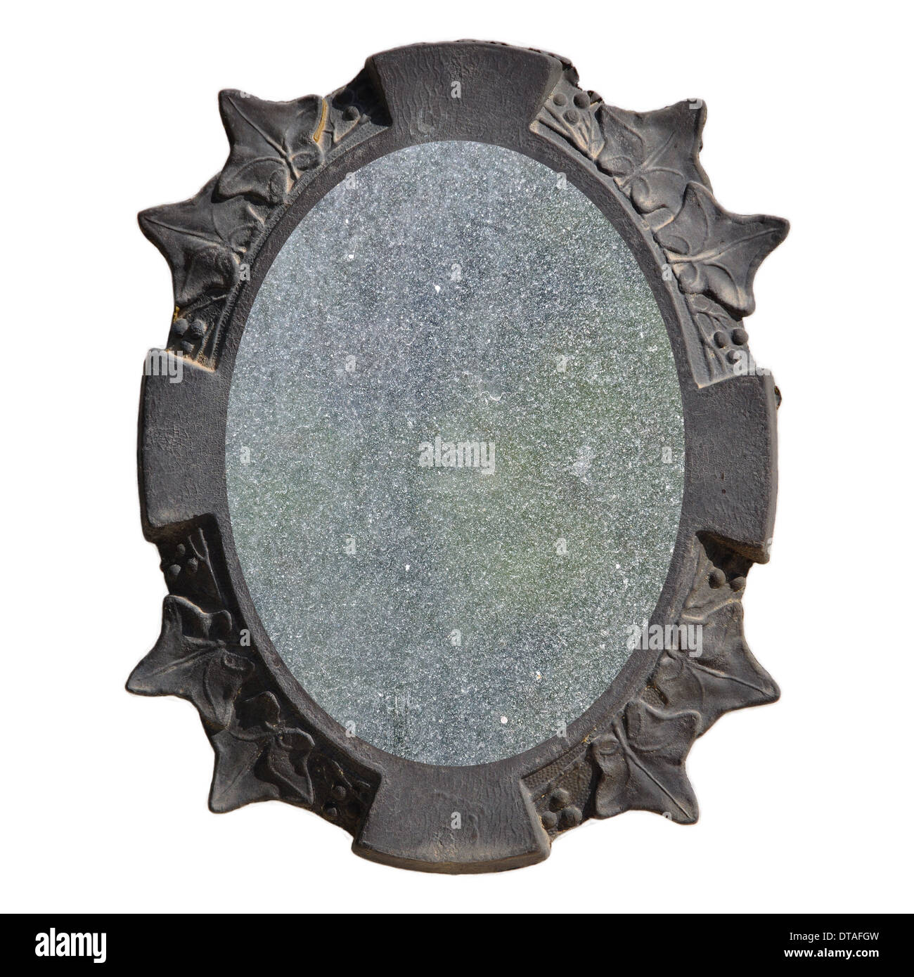 Vintage picture frame with leaf pattern and dusty mirror glass ...