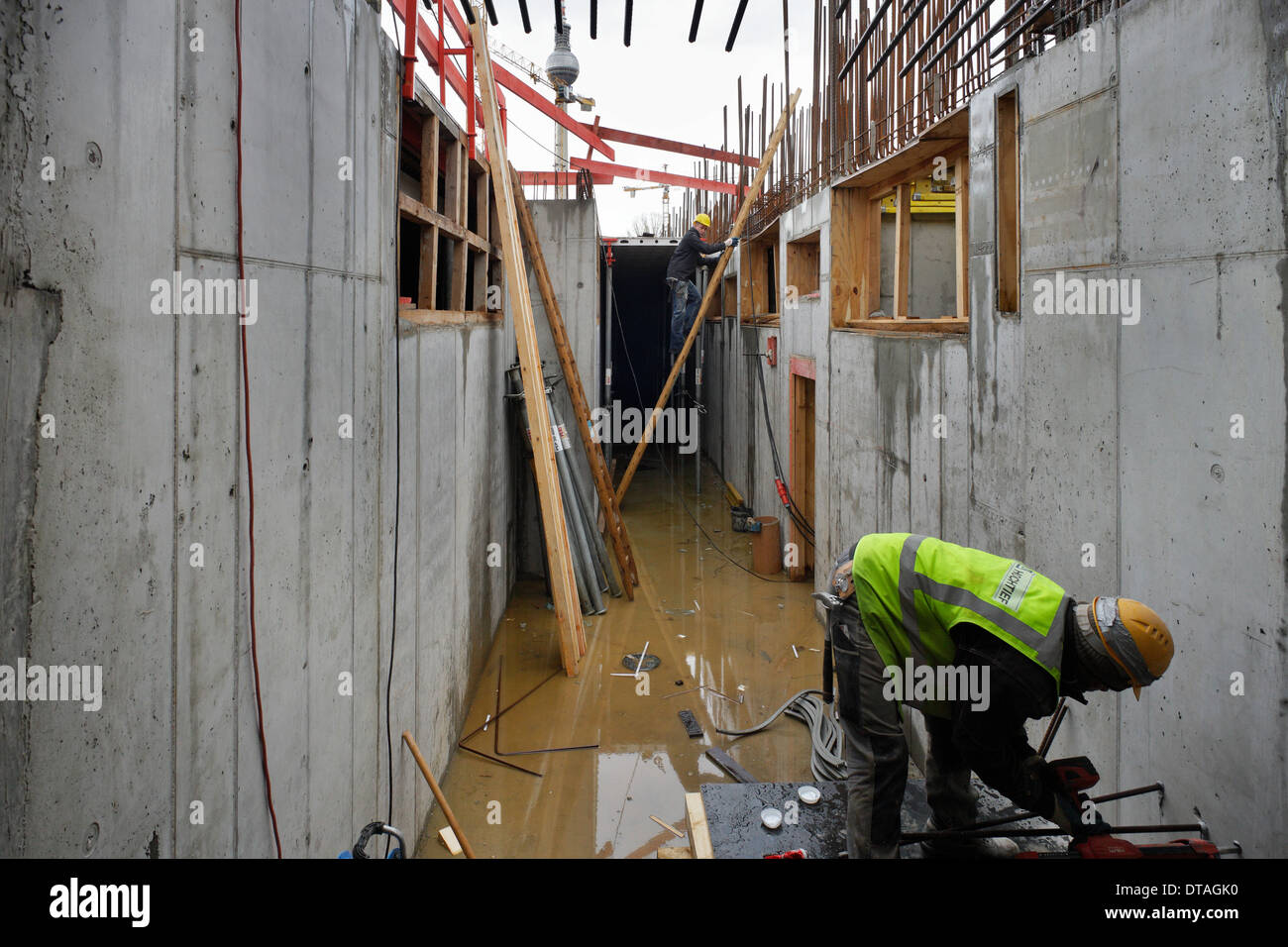 Berlin, Germany, construction work on the basement floor at the ...