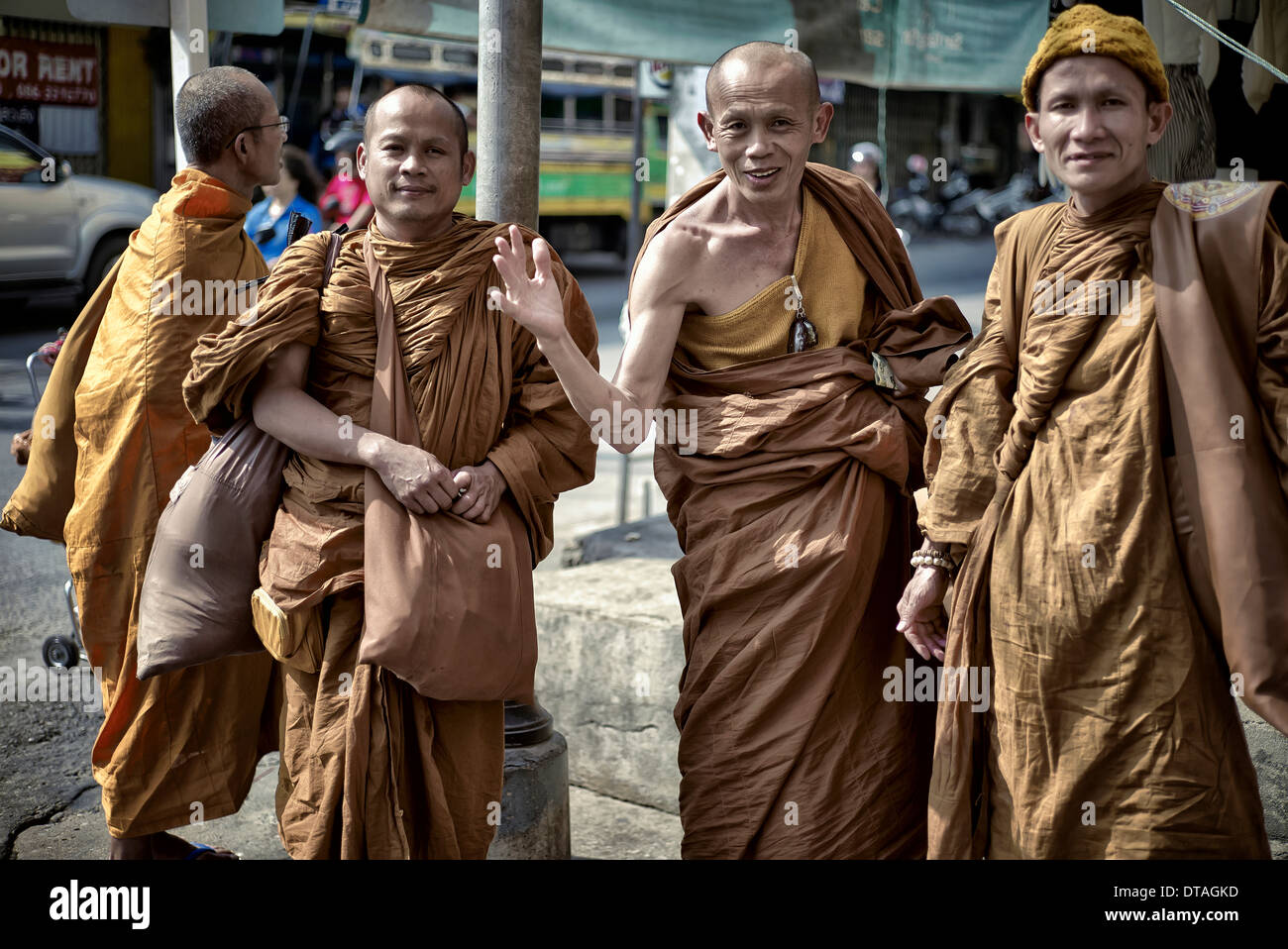 Thailand Buddhist Monks. Smiling and playful Thai Buddhist monks pose ...