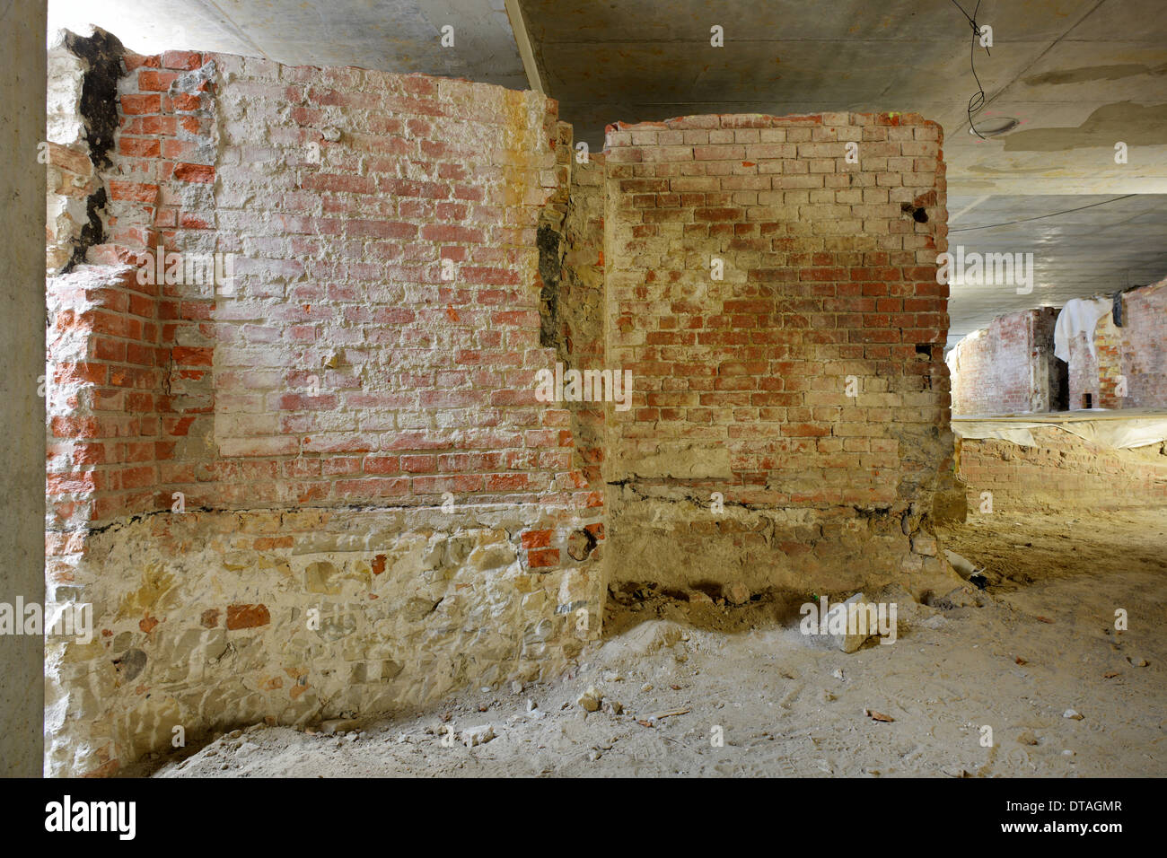 Berlin, Germany, shell of the Archaeological basement with foundation ...
