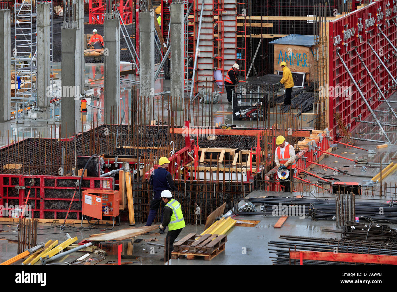 Berlin, Germany, construction work on the basement floor at the ...