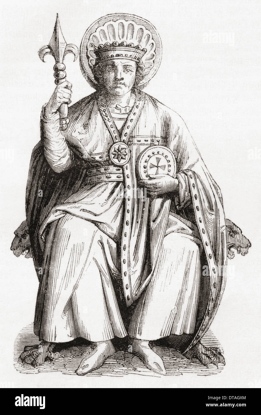 Pepin the Younger, c. 714 –768, aka Pepin the Short. King of the Franks ...