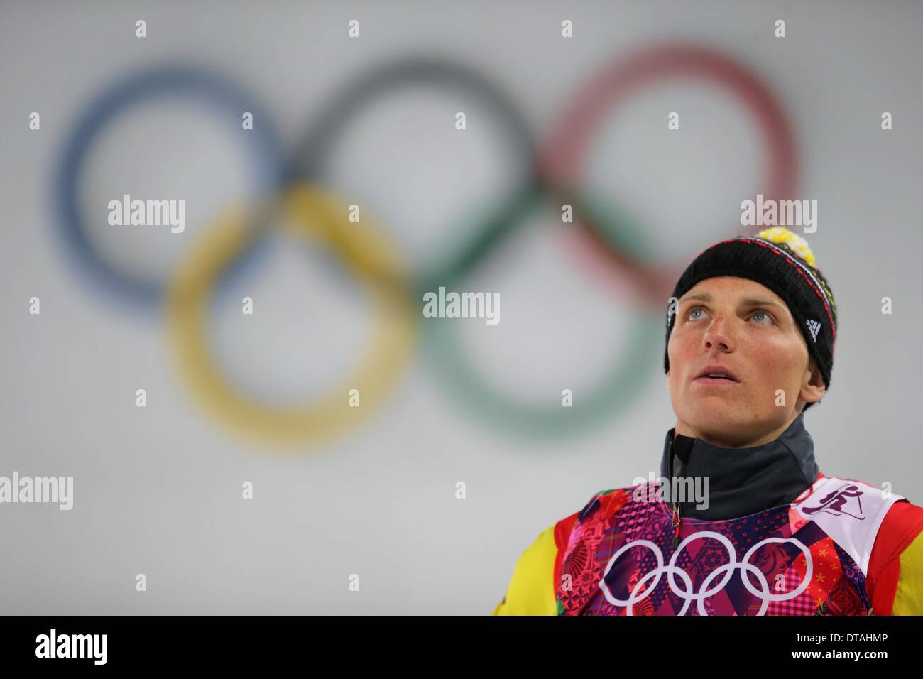 Erik Lesser of Germany celebrates during the flower ceremony of the Men ...