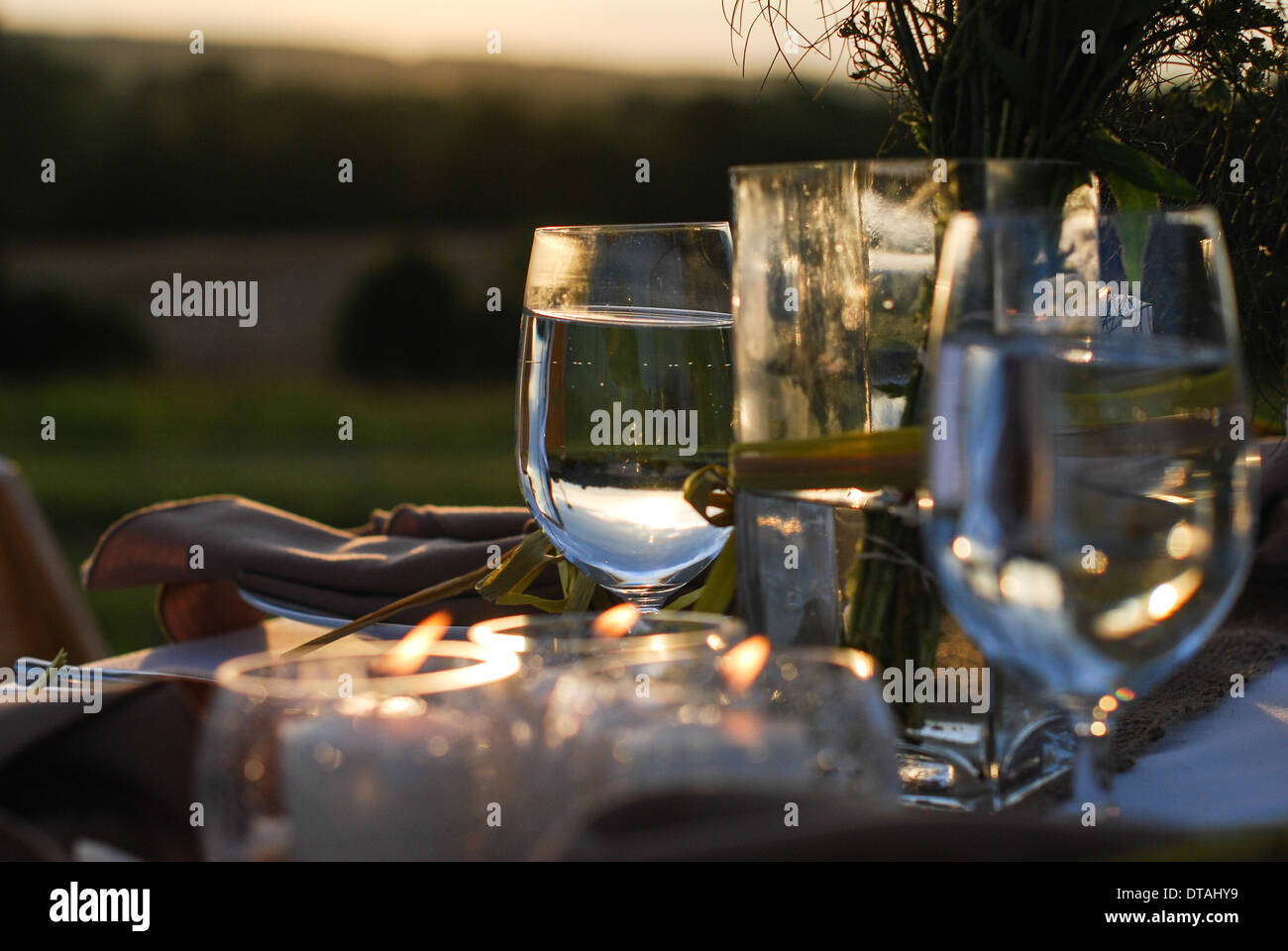 Evening Outdoor Farm Dinner in the Fall Stock Photo - Alamy