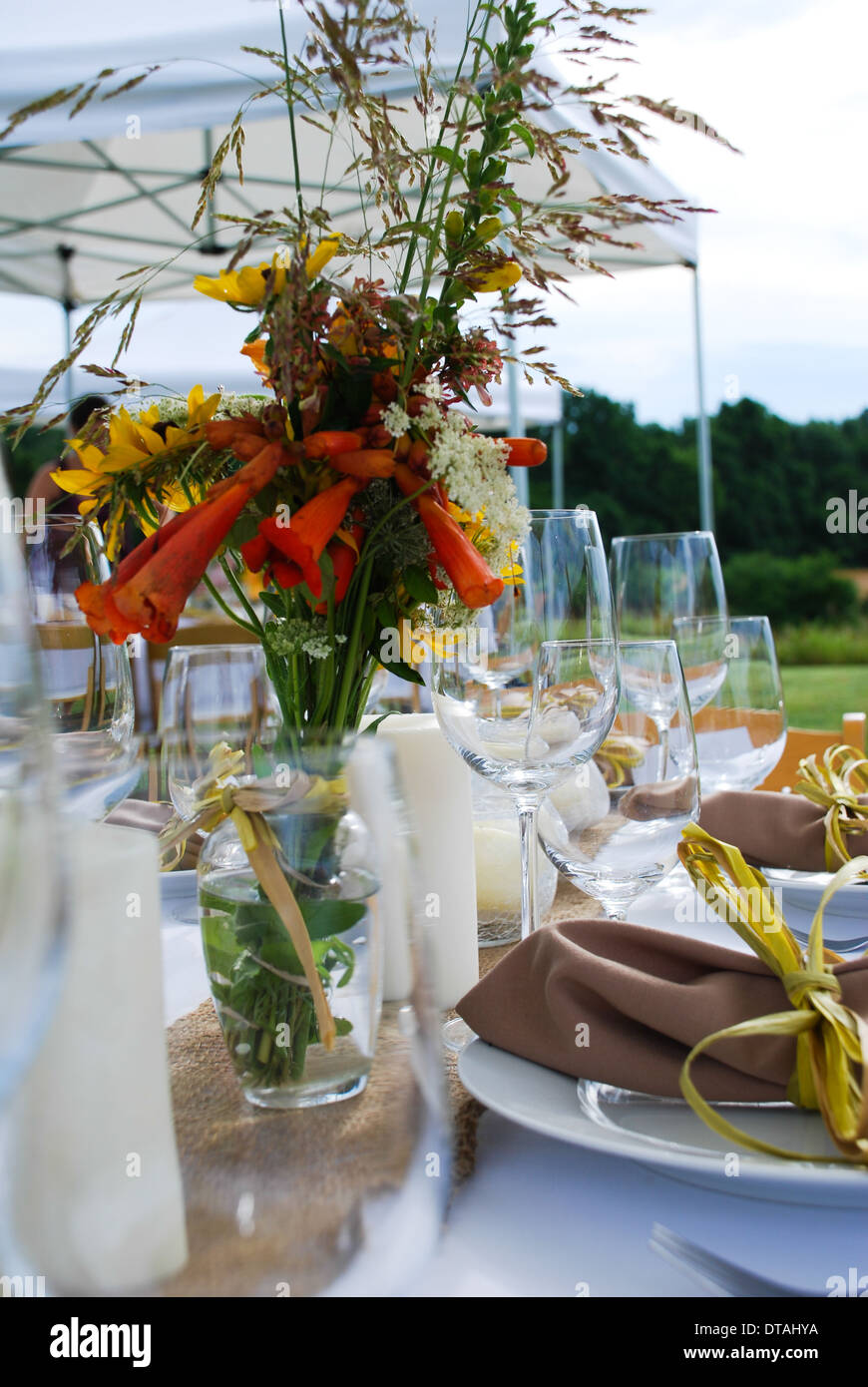 Evening Outdoor Farm Dinner in the Fall Stock Photo - Alamy