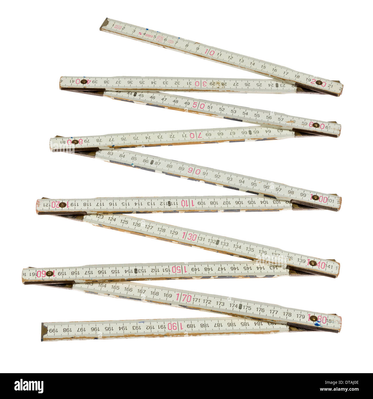 used White folding rule isolated on white background Stock Photo - Alamy