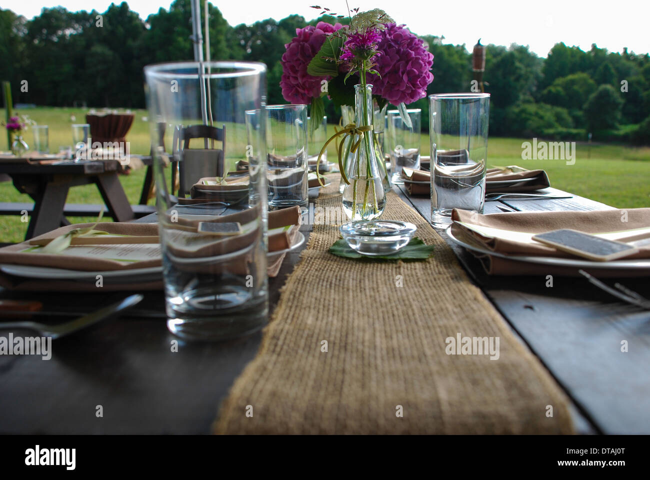 Evening Outdoor Farm Dinner in the Fall Stock Photo - Alamy