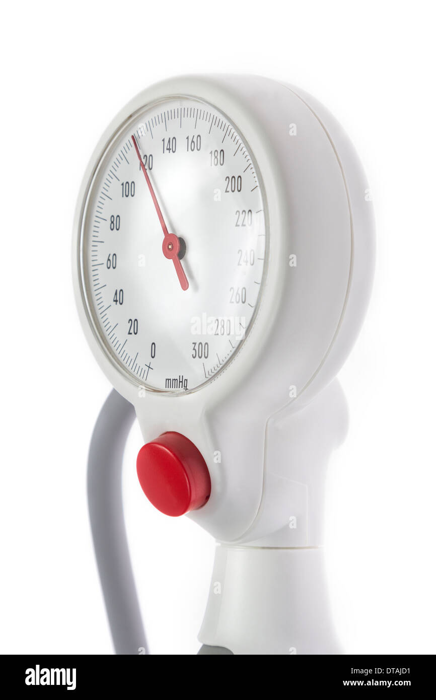 manometer of a blood pressure cuff isolated on white background Stock ...