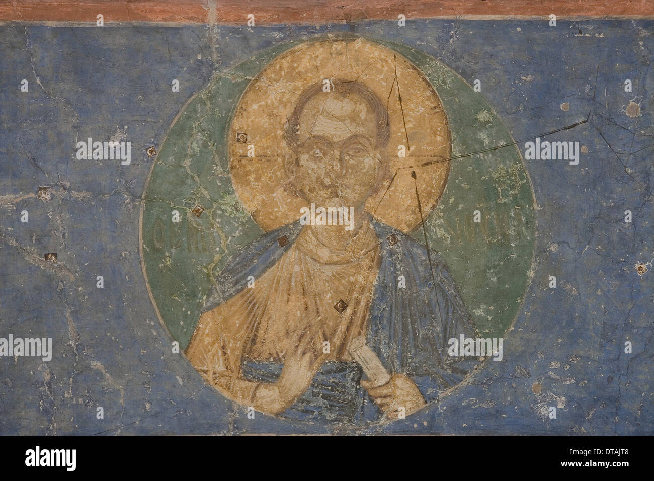 Christ Emmanuel, 12th century. Artist: Ancient Russian frescos Stock ...