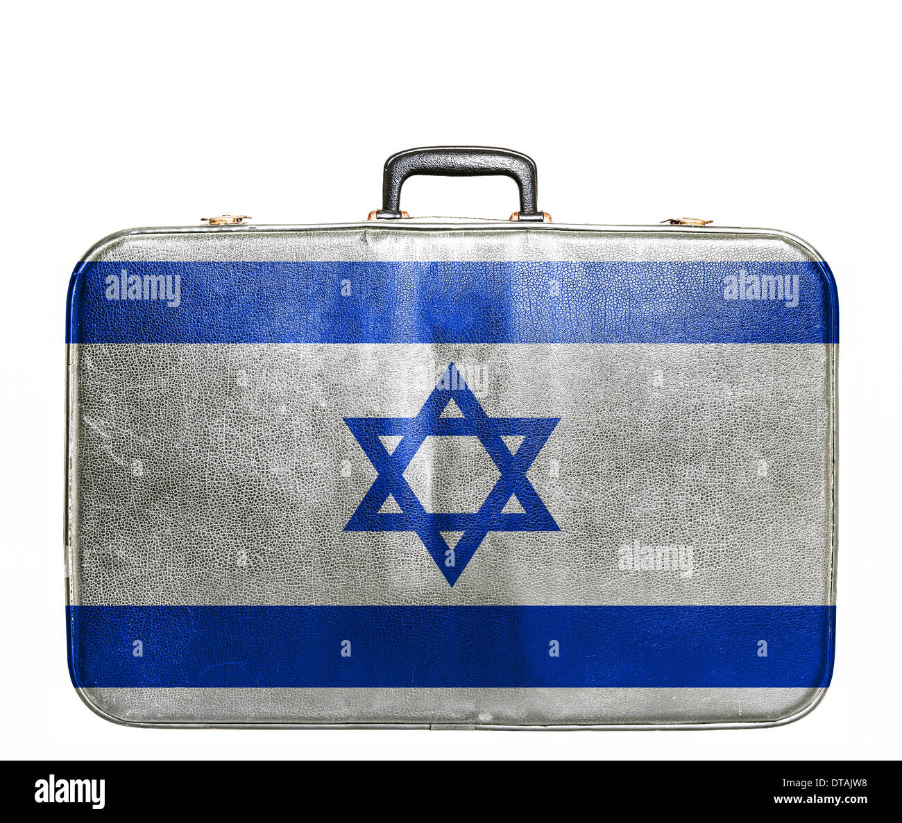 Vintage travel bag with flag of Israel Stock Photo - Alamy