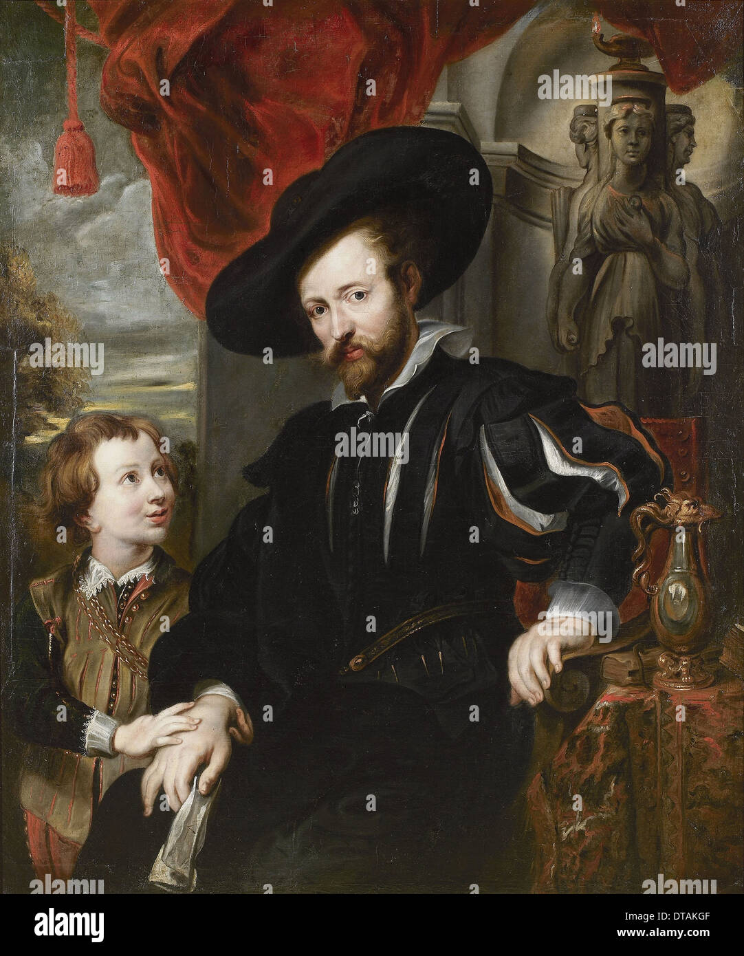 Portrait of Peter Paul Rubens with his son Albert, Mid of 17th cen ...