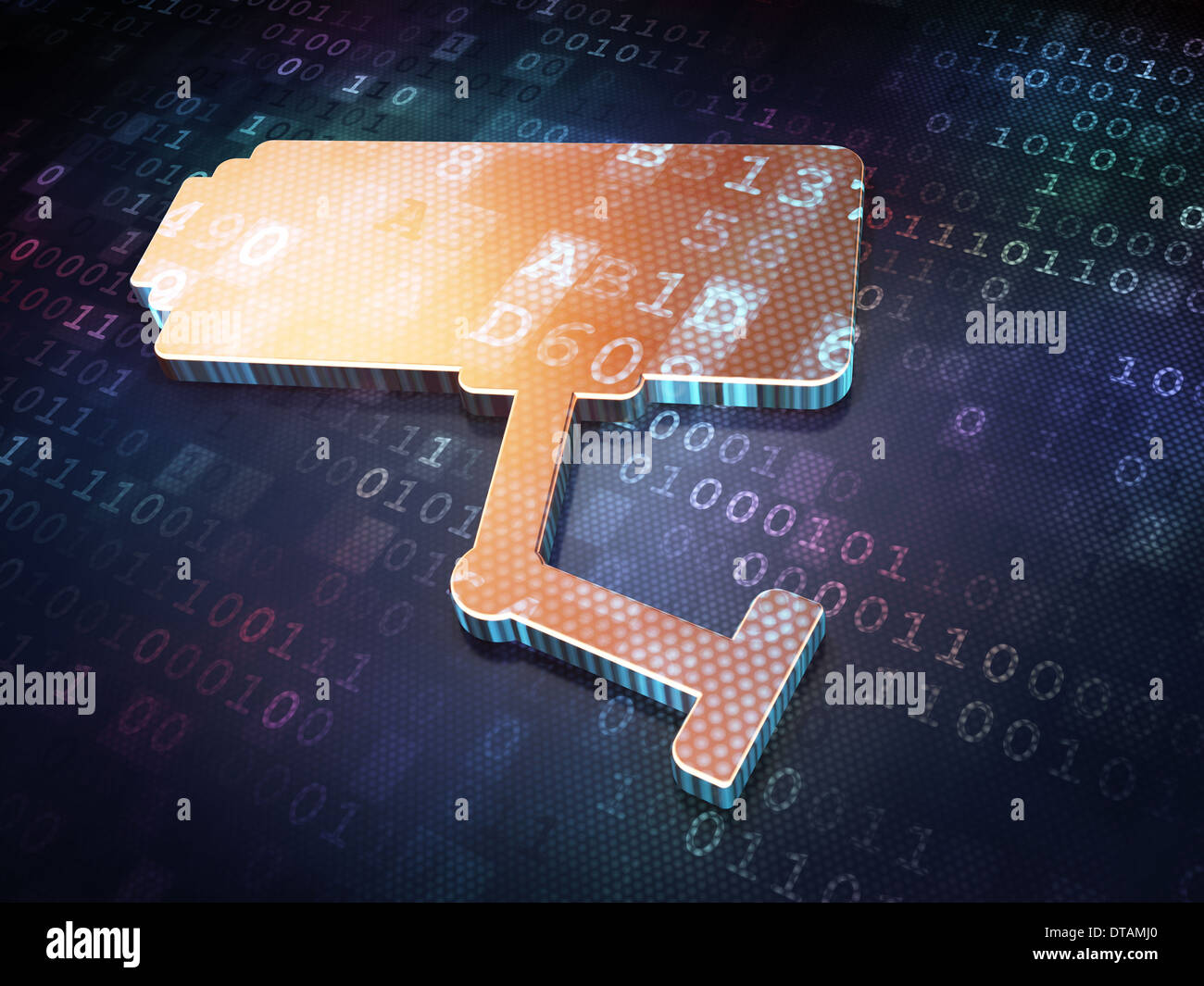 Security concept: Golden Cctv Camera on digital background Stock Photo ...