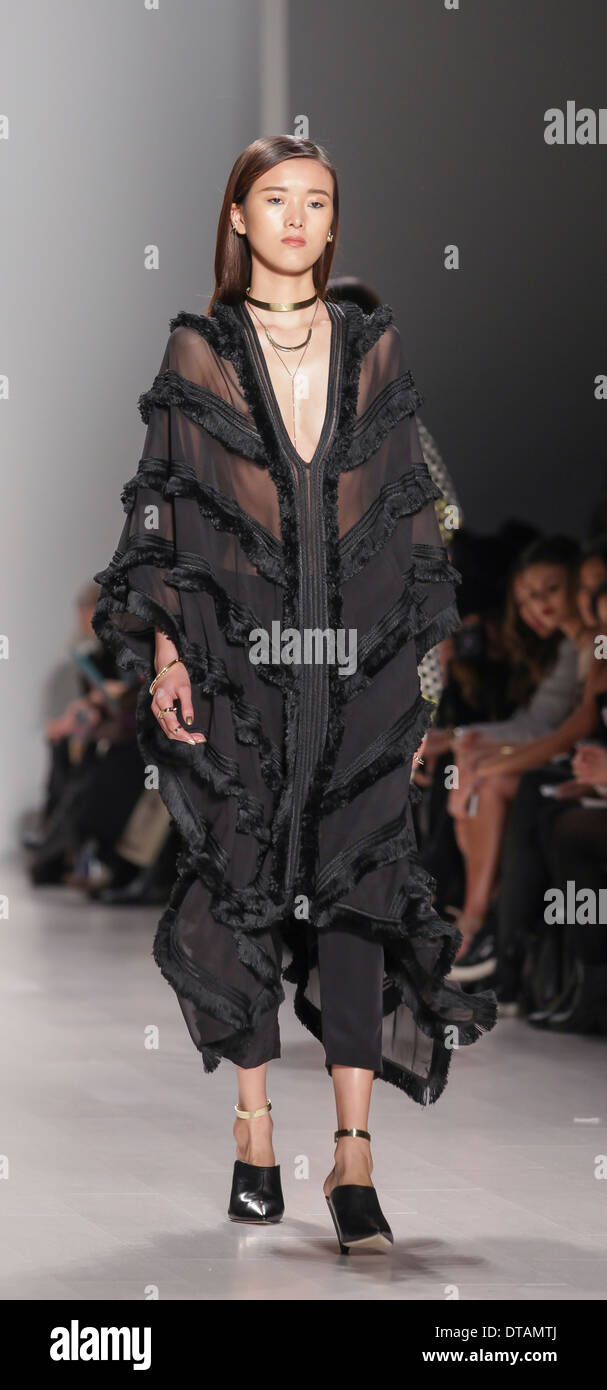 New York, NY, USA - February 08, 2014: Model walks runway for Mara ...