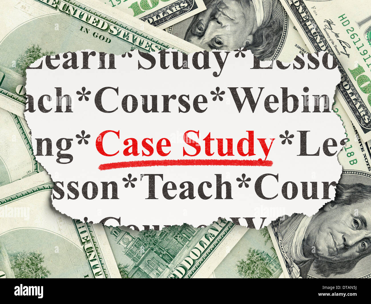 Education concept: Case Study on Money background Stock Photo - Alamy