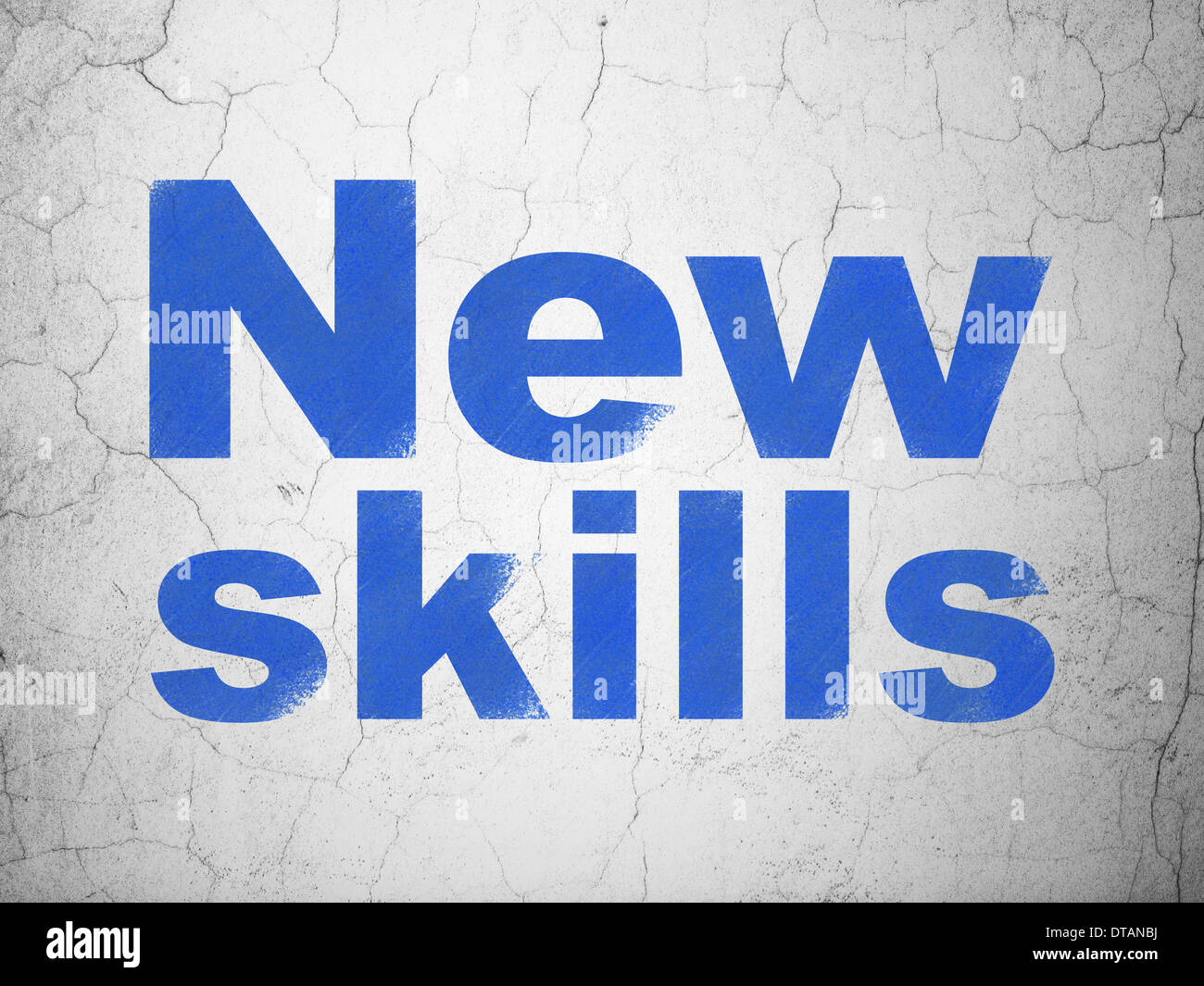 Education concept: New Skills on wall background Stock Photo - Alamy