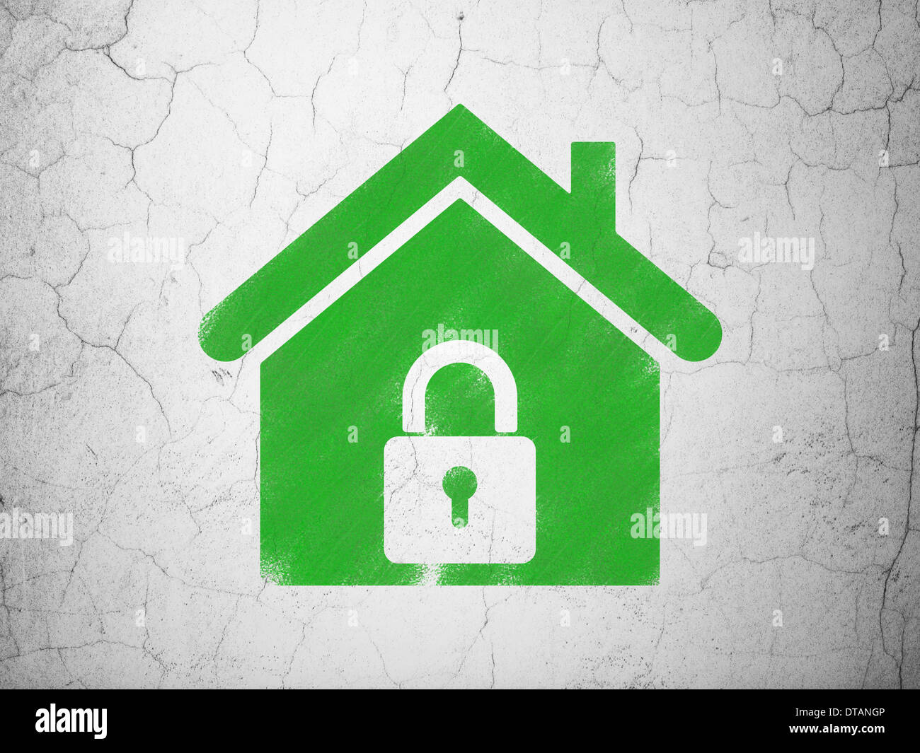 Protection concept: Home on wall background Stock Photo - Alamy
