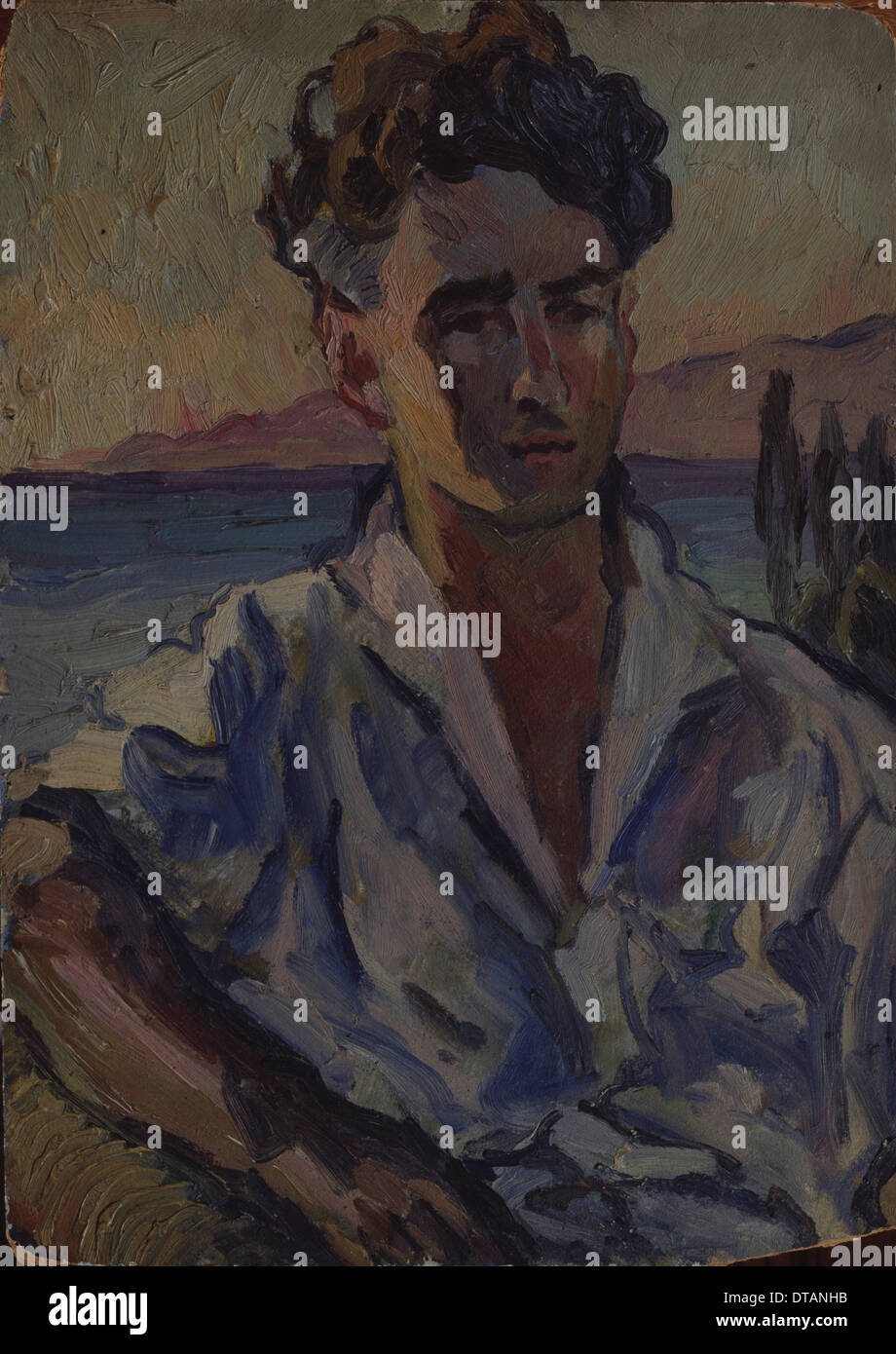 Portrait of the poet Josef Utkin (1903-1944), 1931. Artist: Lentulov ...