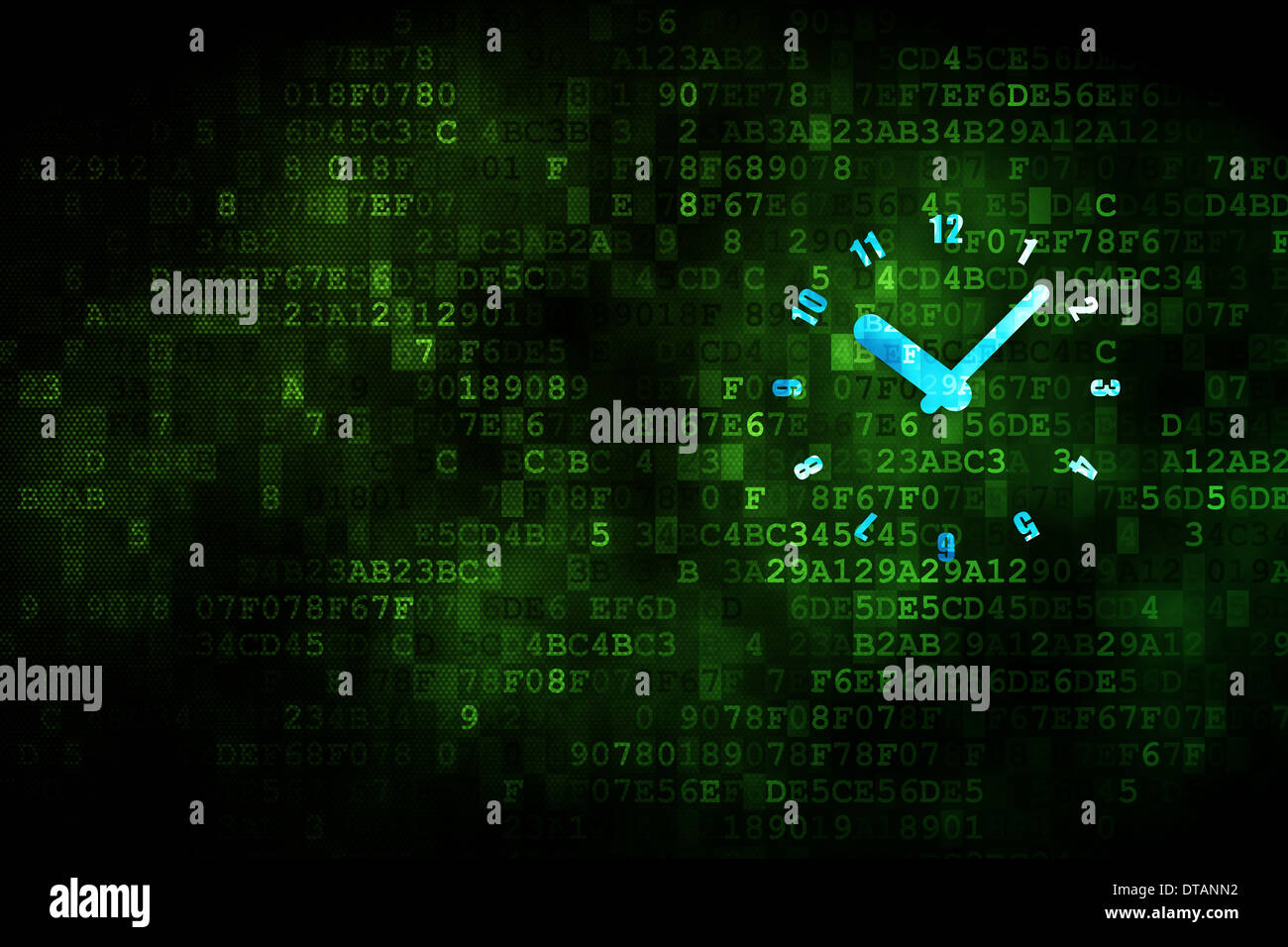 Time concept: Clock on digital background Stock Photo - Alamy