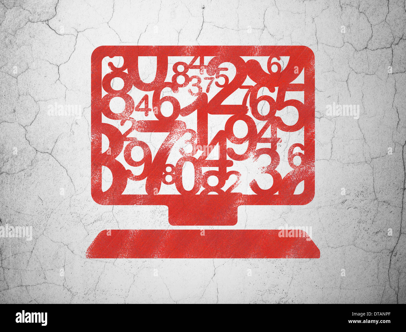 Education concept: Computer Pc on wall background Stock Photo - Alamy