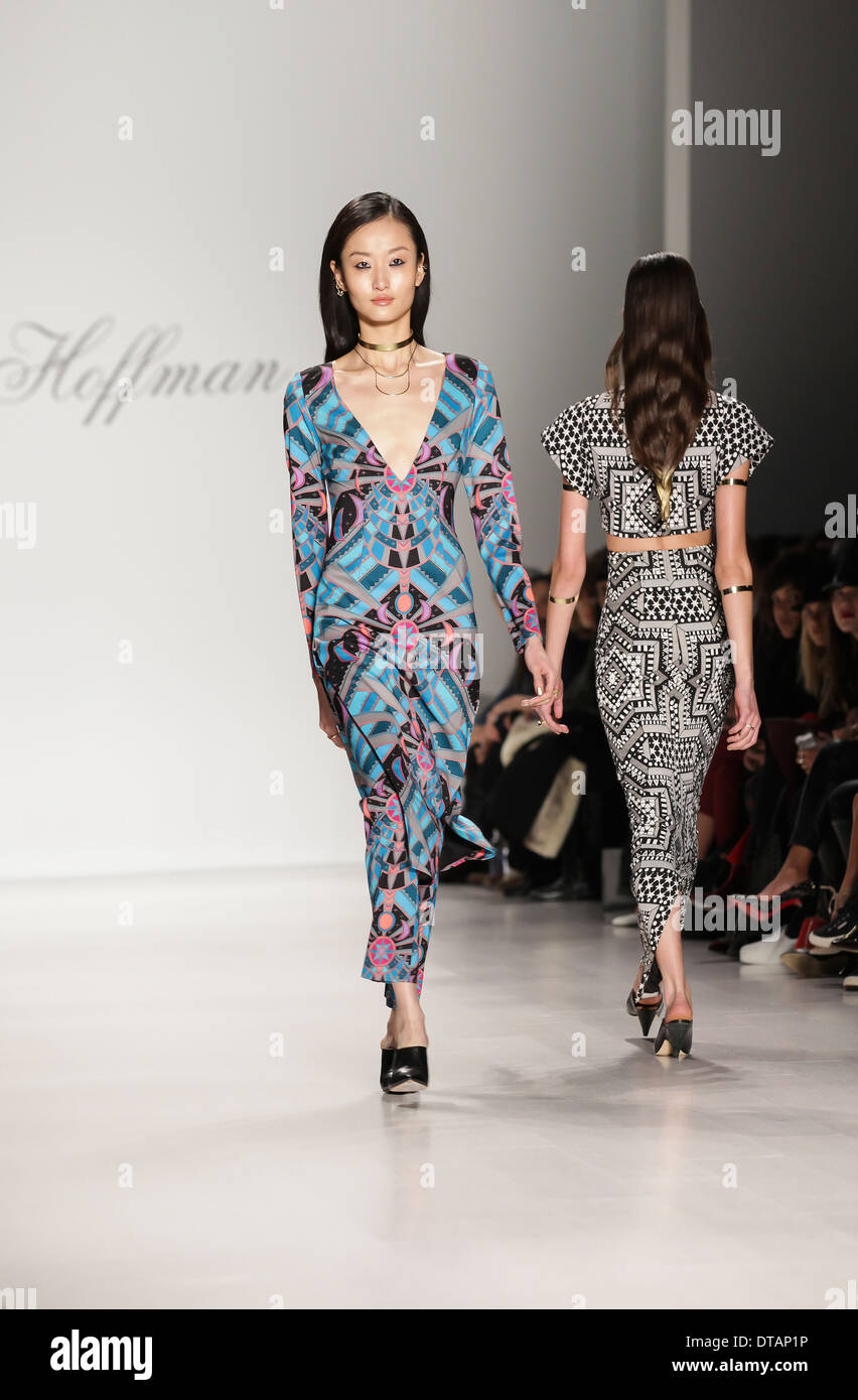 New York, NY, USA - February 08, 2014: Model walks runway for Mara ...