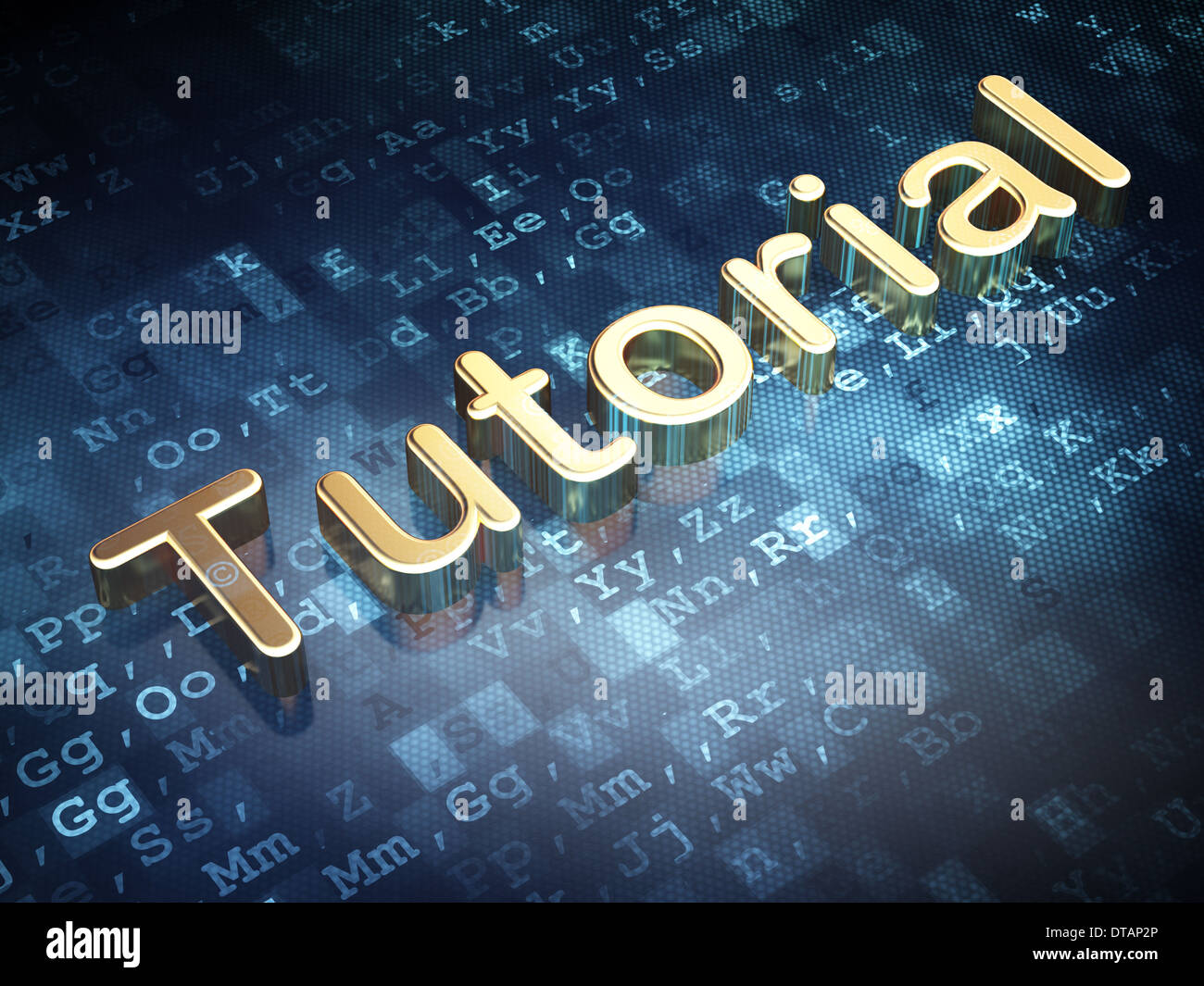 Education concept: Golden Tutorial on digital background Stock Photo ...