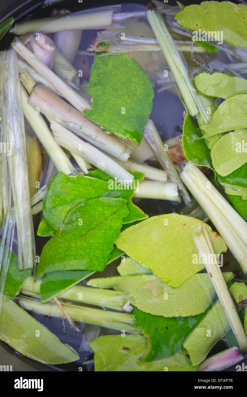 asian hot and spicy food ingredient in pot Stock Photo - Alamy