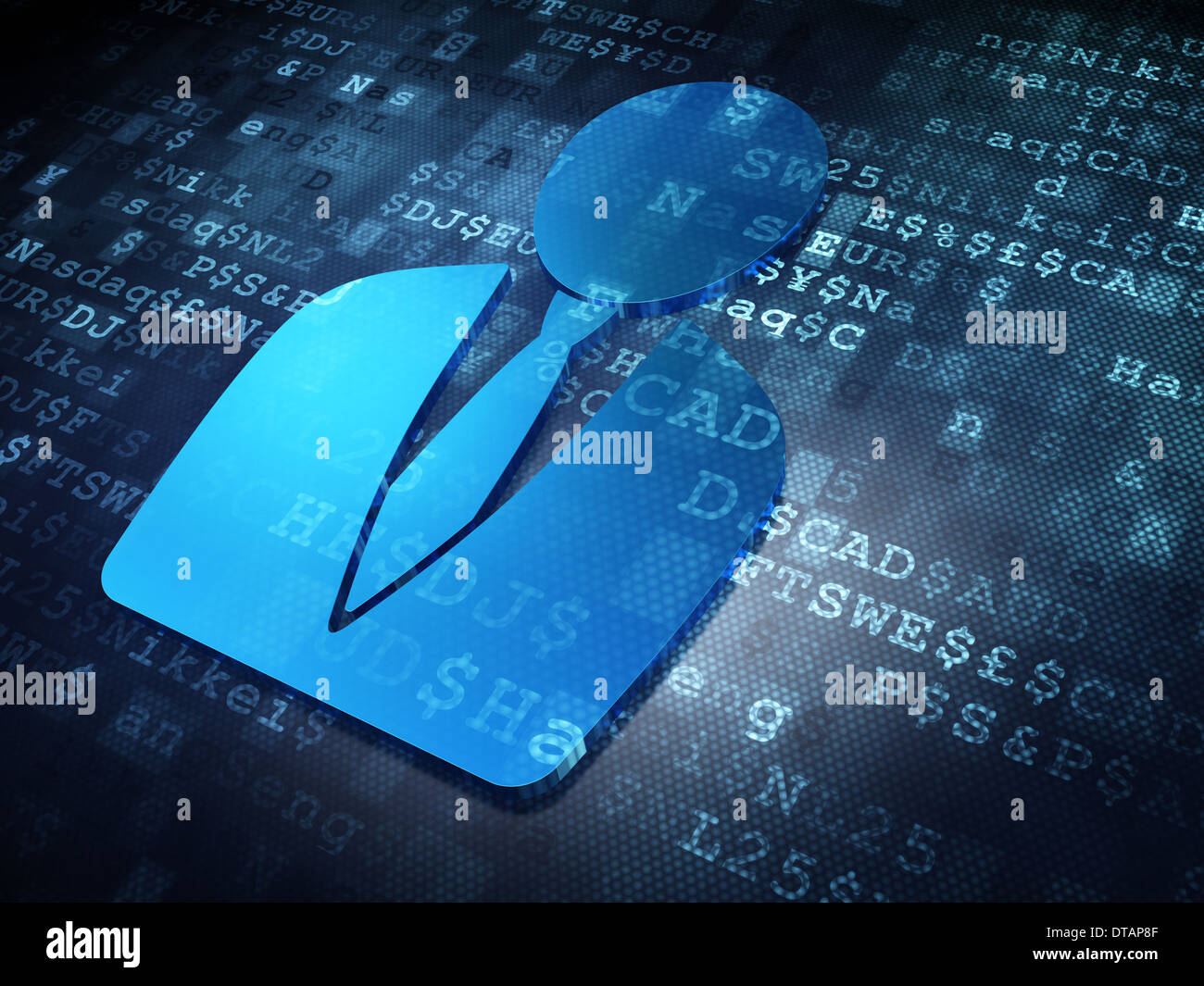 Blue Business Man on digital background Stock Photo - Alamy